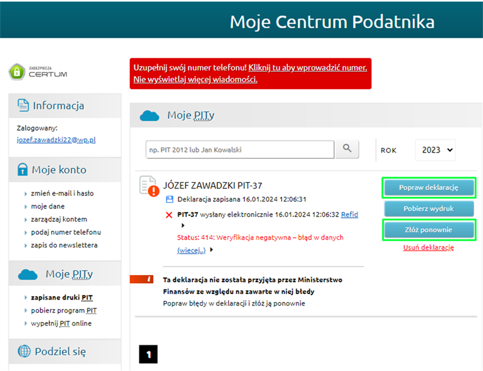 Najczęstsze błędy popełniane przez podatników skutkujące negatywną weryfikacją PIT | Podatnik.info
